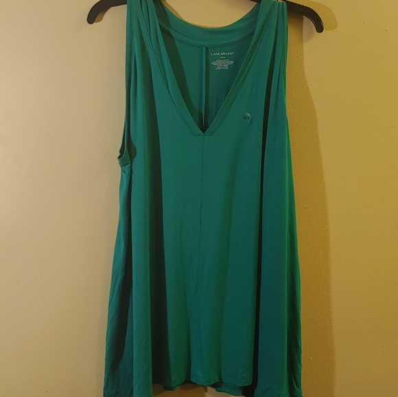 Lane Bryant | Tops | Lane Bryant Green Tank Top That Flares Out | Poshmark